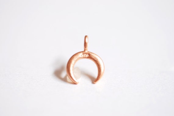 2pcs Matte Pink Rose Gold Crescent Moon Charm Small Crescent - Etsy