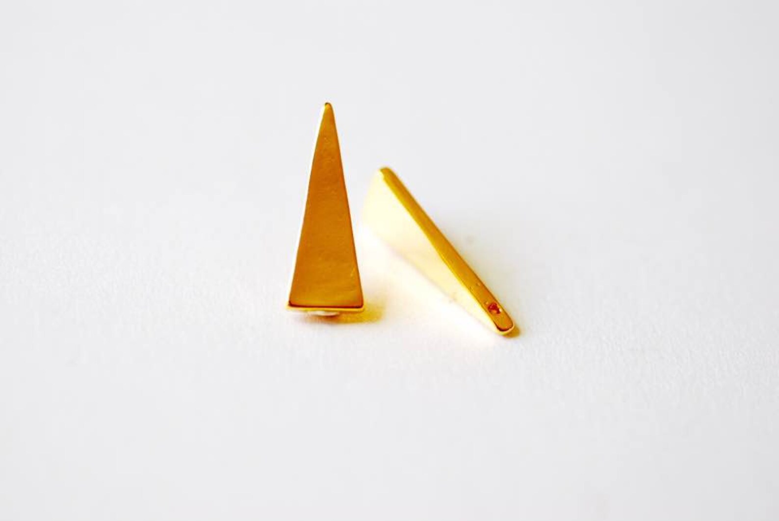 Shiny Vermeil Gold Triangle Beads 18k Gold Plated Sterling - Etsy