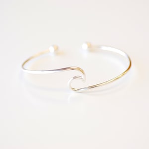 Wave Bracelet - Wave Bangle - 925 Sterling Silver or 18k Gold ...