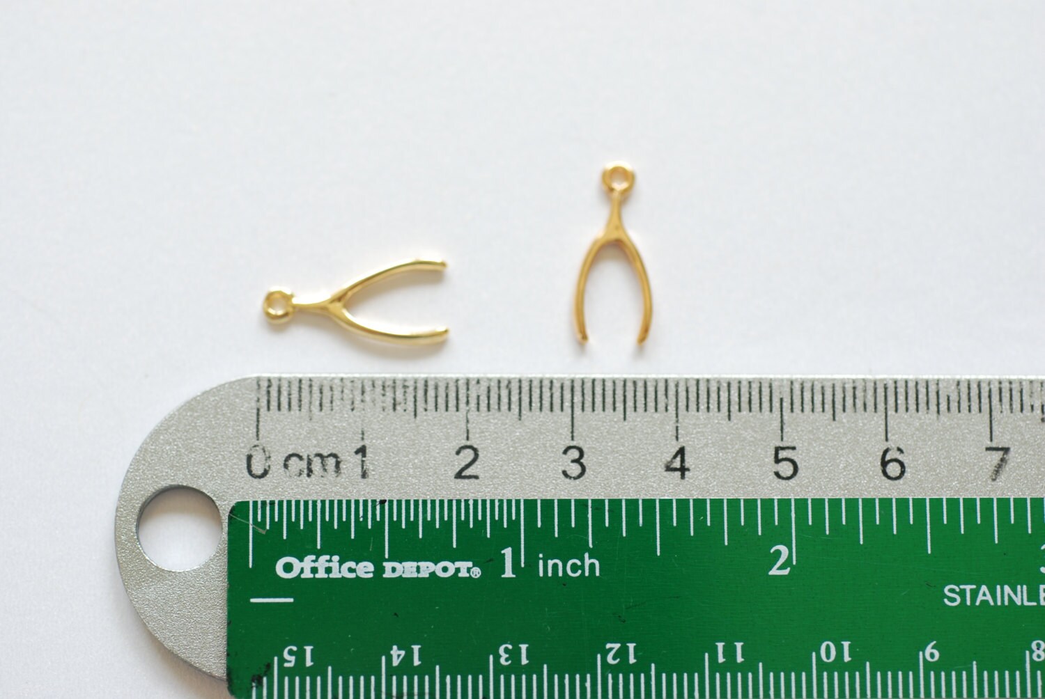 2pcs Vermeil Gold Wishbone, 18kt Gold Plated Over Sterling Silver ...