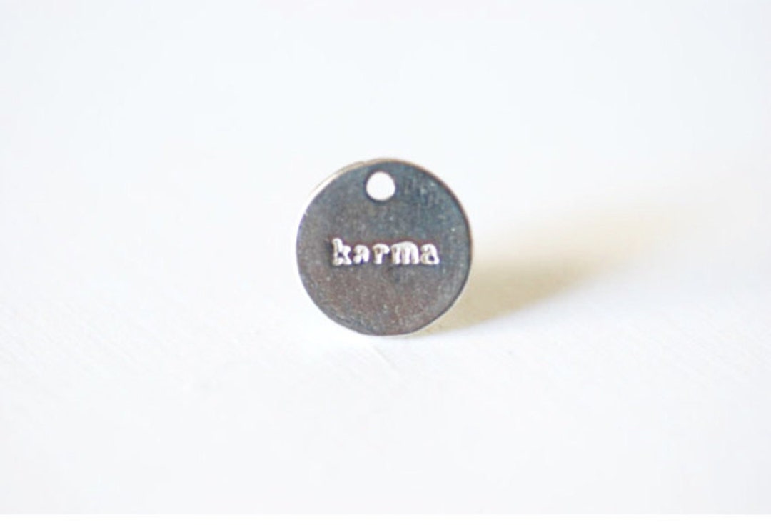 Buy Sterling Silver Karma Circle Disc Charm 925 Silver Karma Disc, Yoga ...
