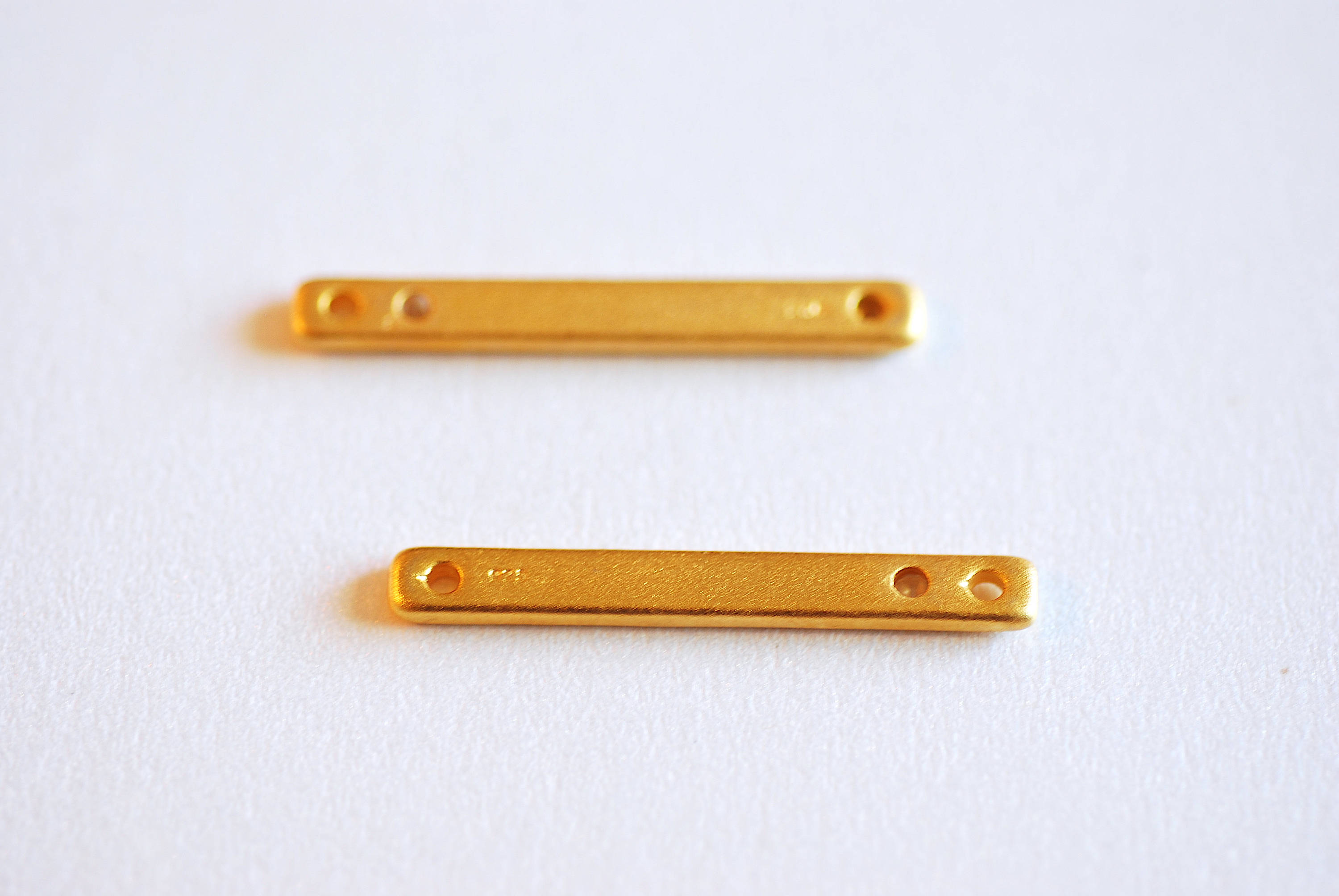 Shiny Gold Bar Connector Charm 22k Gold Plated Over 925 - Etsy