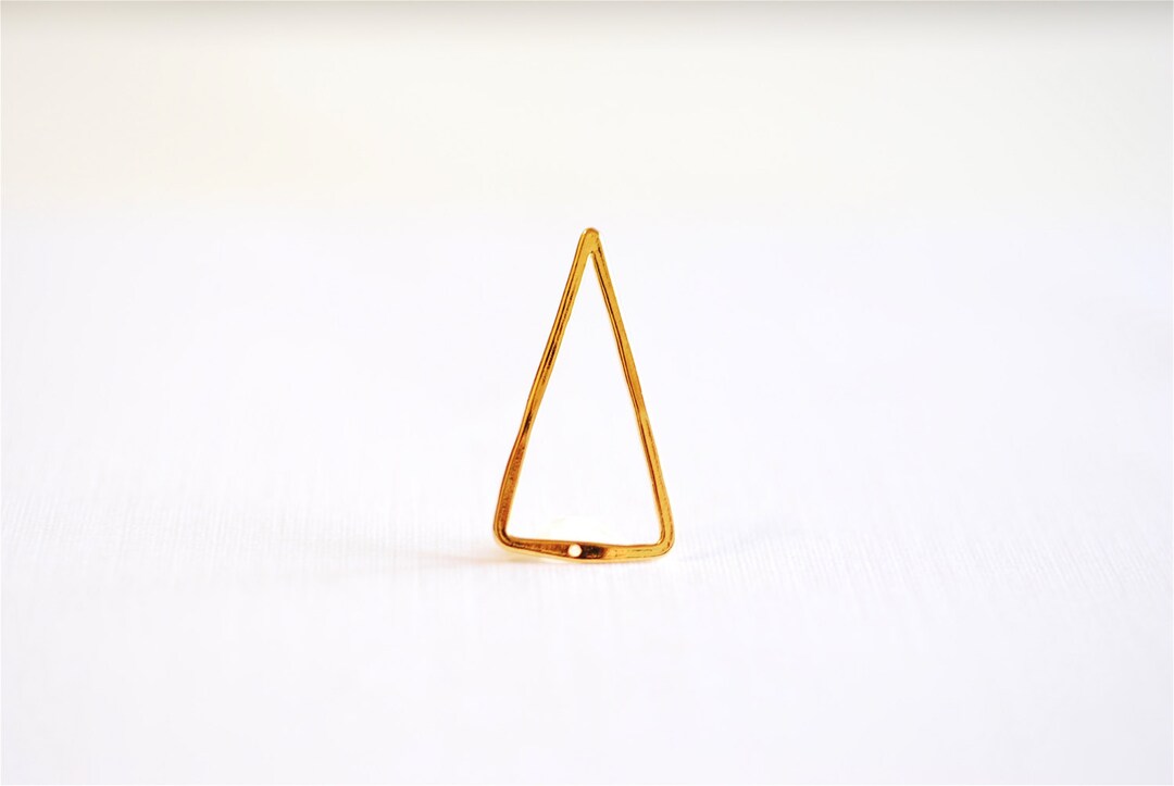 Shiny Vermeil Gold Open Triangle Connector Charm- 18k Gold Plated Over ...