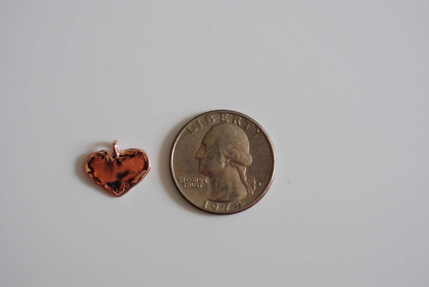 Vermeil Rose Gold Heart Charm 18k Gold Plated Over Sterling - Etsy