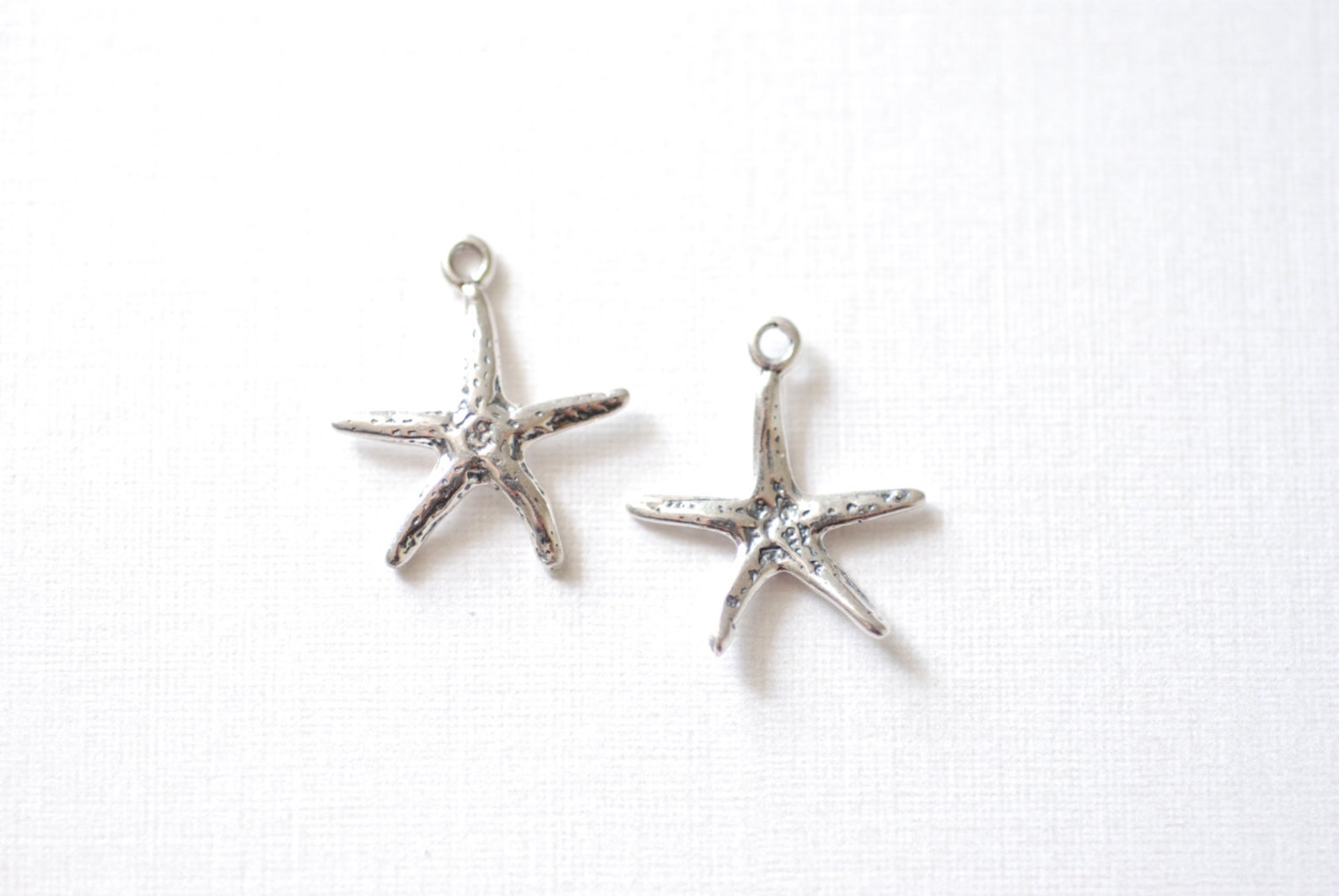 2 pc Sterling Silver Starfish Charm 925 silver sea life | Etsy