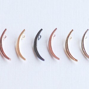 Matte Pink Rose Gold Vermeil Crescent Moon Charm- 18k Rose Gold ...