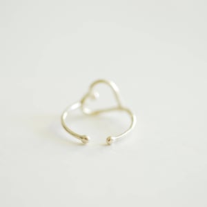 Heart Wire Adjustable Ring- 925 Sterling Silver Heart Ring, Bridesmaid ...