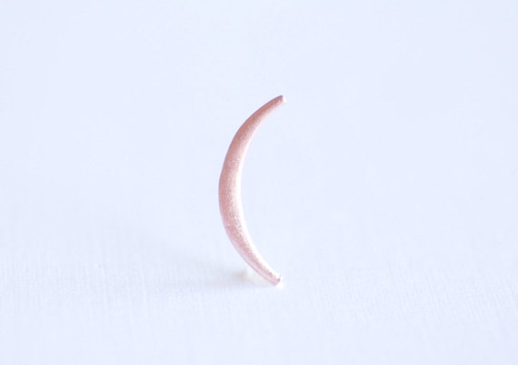 Matte Pink Rose Gold Vermeil Crescent Moon Charm 18k Rose | Etsy