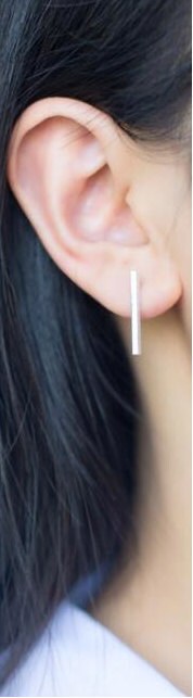 Matte Gold Bar Earrings, Line Earrings, Stick Earrings, Bar Stud ...
