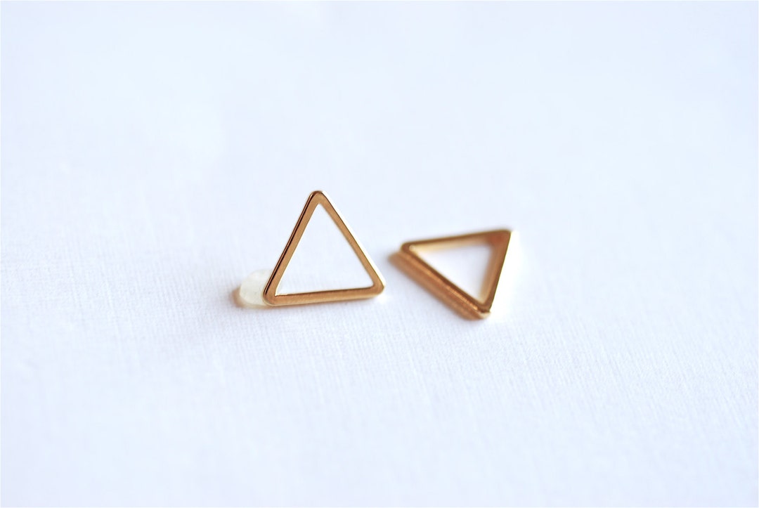 Shiny Vermeil Gold Open Triangle Connector Charm- 18k Gold Over ...