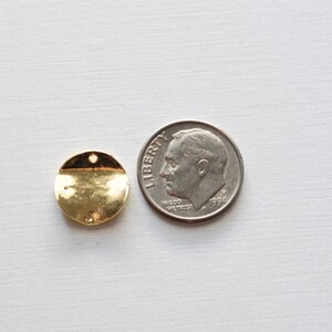 Vermeil Gold Wavy Stamping Disc- 18k Gold Plated Over Sterling Silver ...