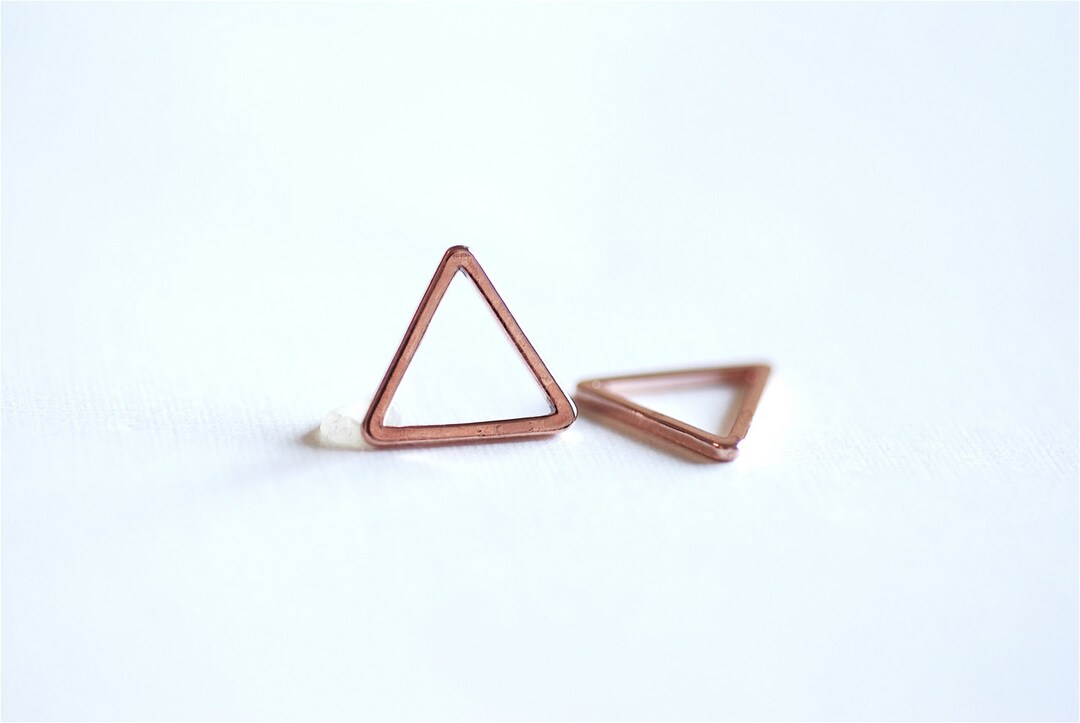 Shiny Pink Rose Gold Vermeil Open Triangle Connector Charm- 18k Gold ...
