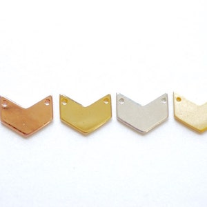 Sterling Silver Chevron Arrow Connector- Silver Triangle Charm, Paper ...