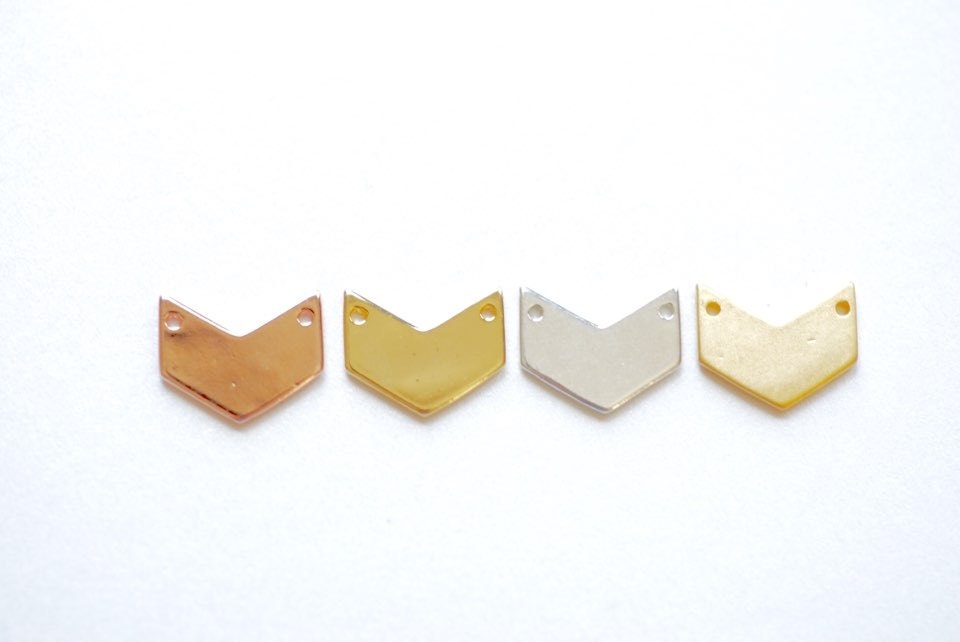 Sterling Silver Chevron Arrow Connector- Silver Triangle Charm, Paper ...