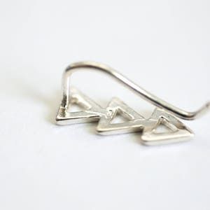 Open Triangle Ear Crawler Earrings- Choose 925 Sterling Silver, Gold, Rose Gold, Triangle Ear ...