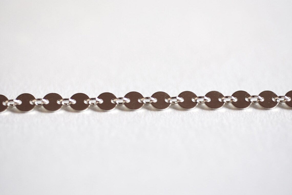 Sterling Silver 4mm Round Disc Chain 925 Sterling Silver - Etsy