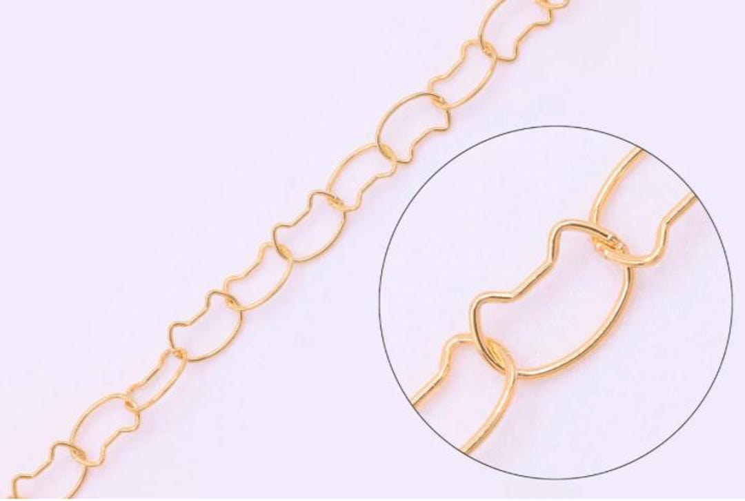 3.5mm X 5mm Cat Chain, 14k Gold Filled or 925 Sterling Silver Cat Neko ...