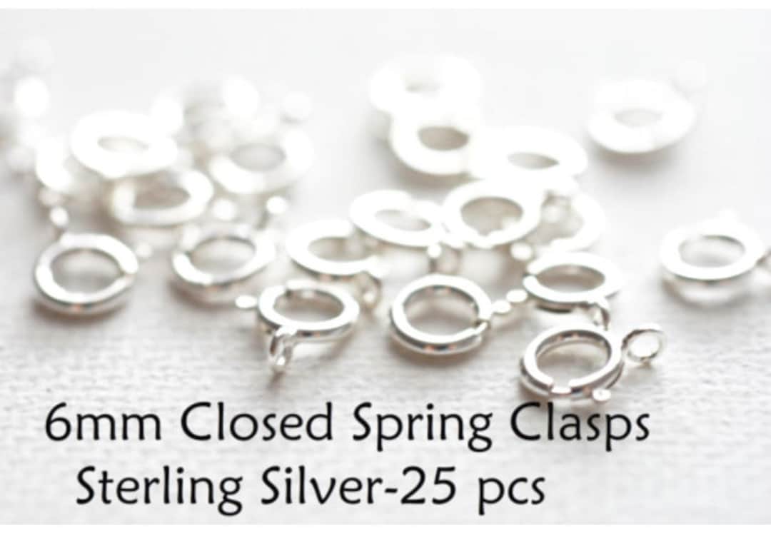6mm Closed Spring Ring Clasp, Sterling Silver Clasps, Silver Lobster ...