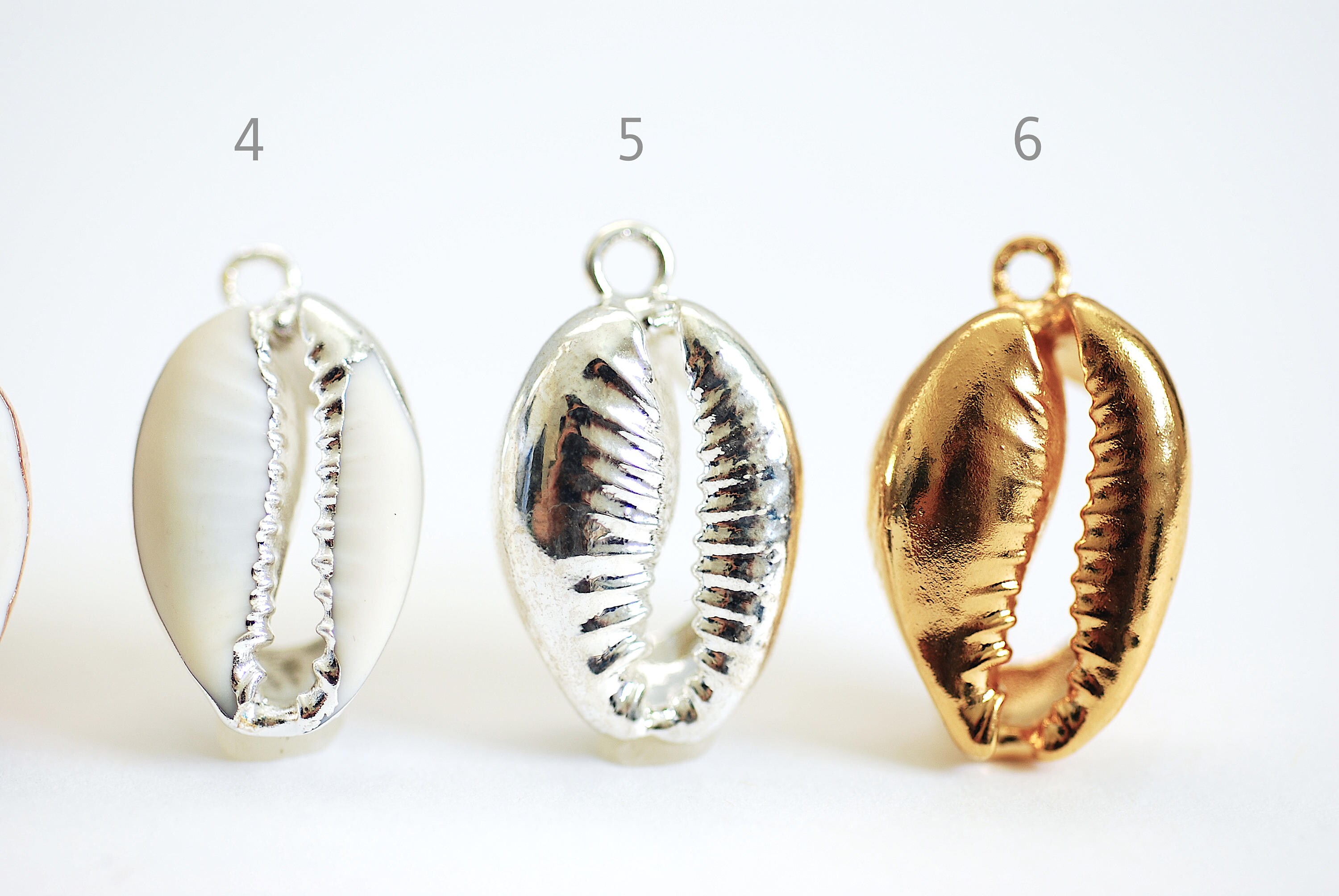 Real Natural Cowrie Shell, Gold, Sterling Silver, Rose Gold, Gold ...