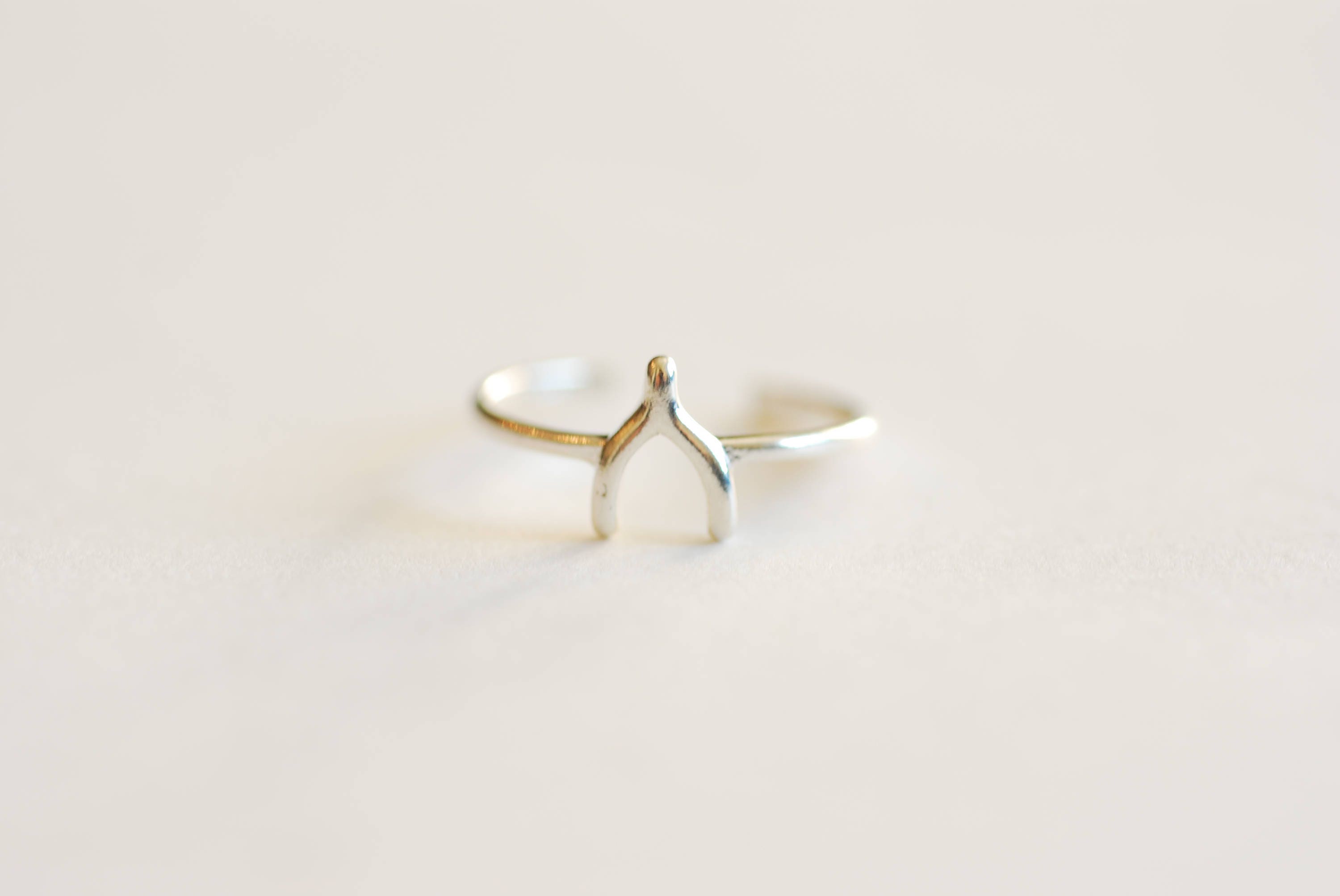 Wishbone Ring- 925 Sterling Silver Wishbone Connector, Adjustable Ring ...