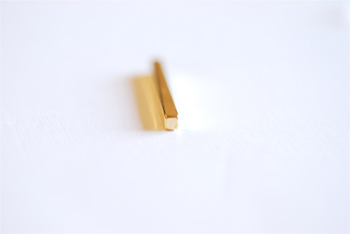 Shiny Vermeil Gold Rectangle Bar Drop 18k Gold Plated Over - Etsy