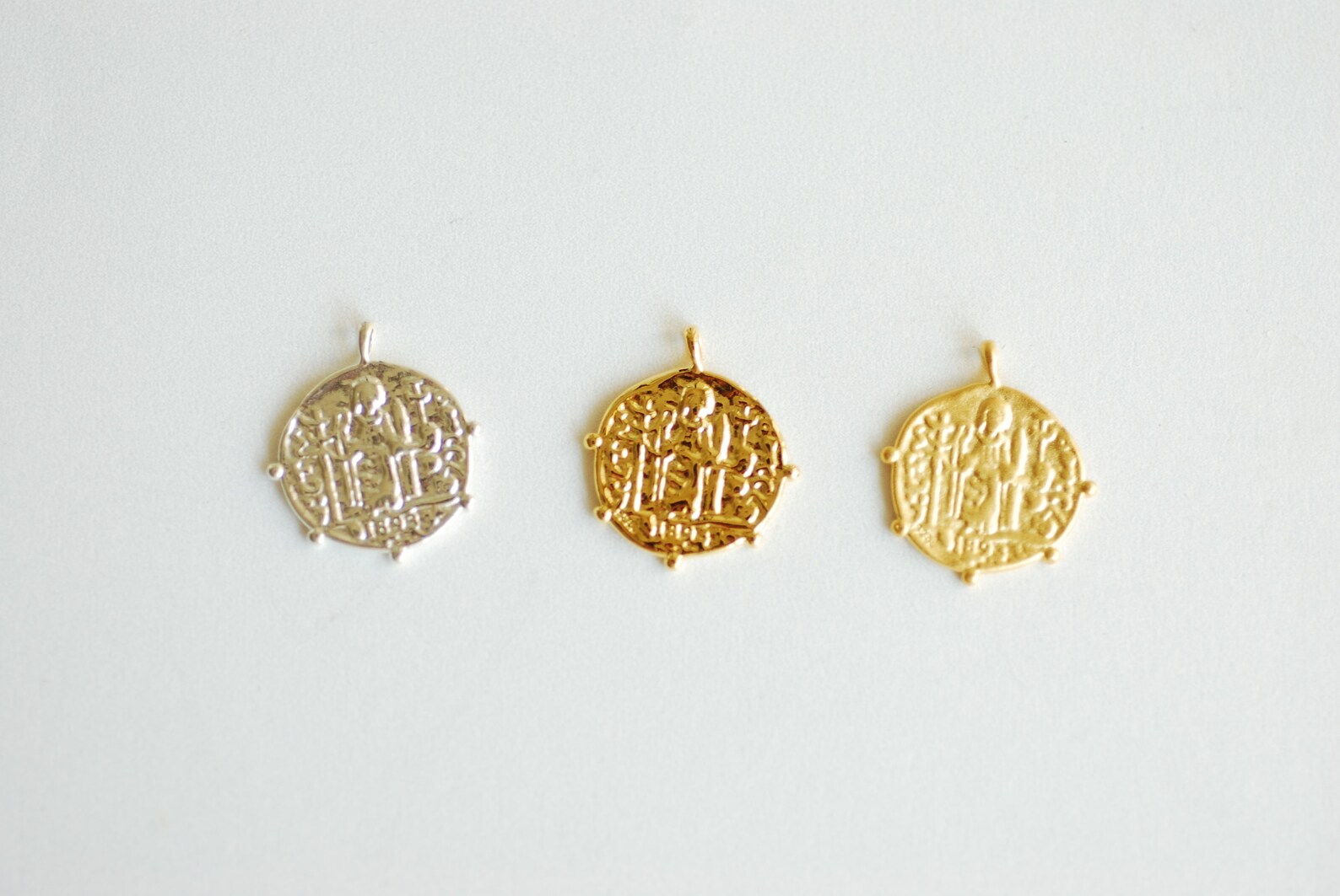 Large Medallion Pendant- Vermeil Gold 18k Gold Plated Over 925 Sterling ...