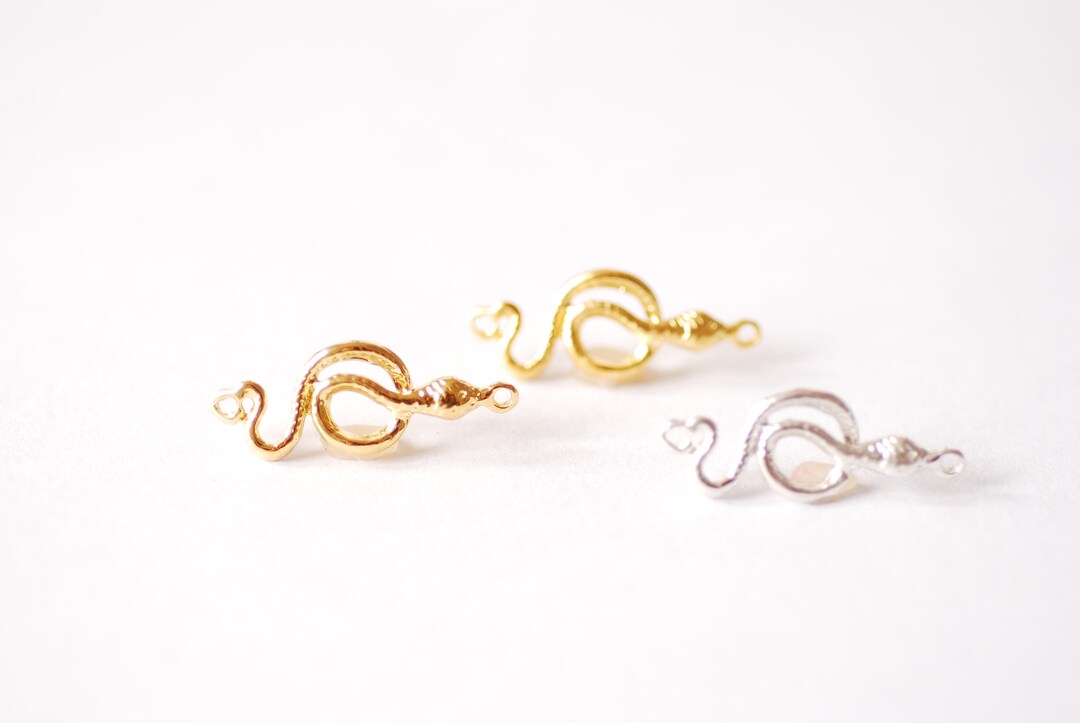 Vermeil Gold or Sterling Silver Snake Connector Charm - Chinese Zodiac ...