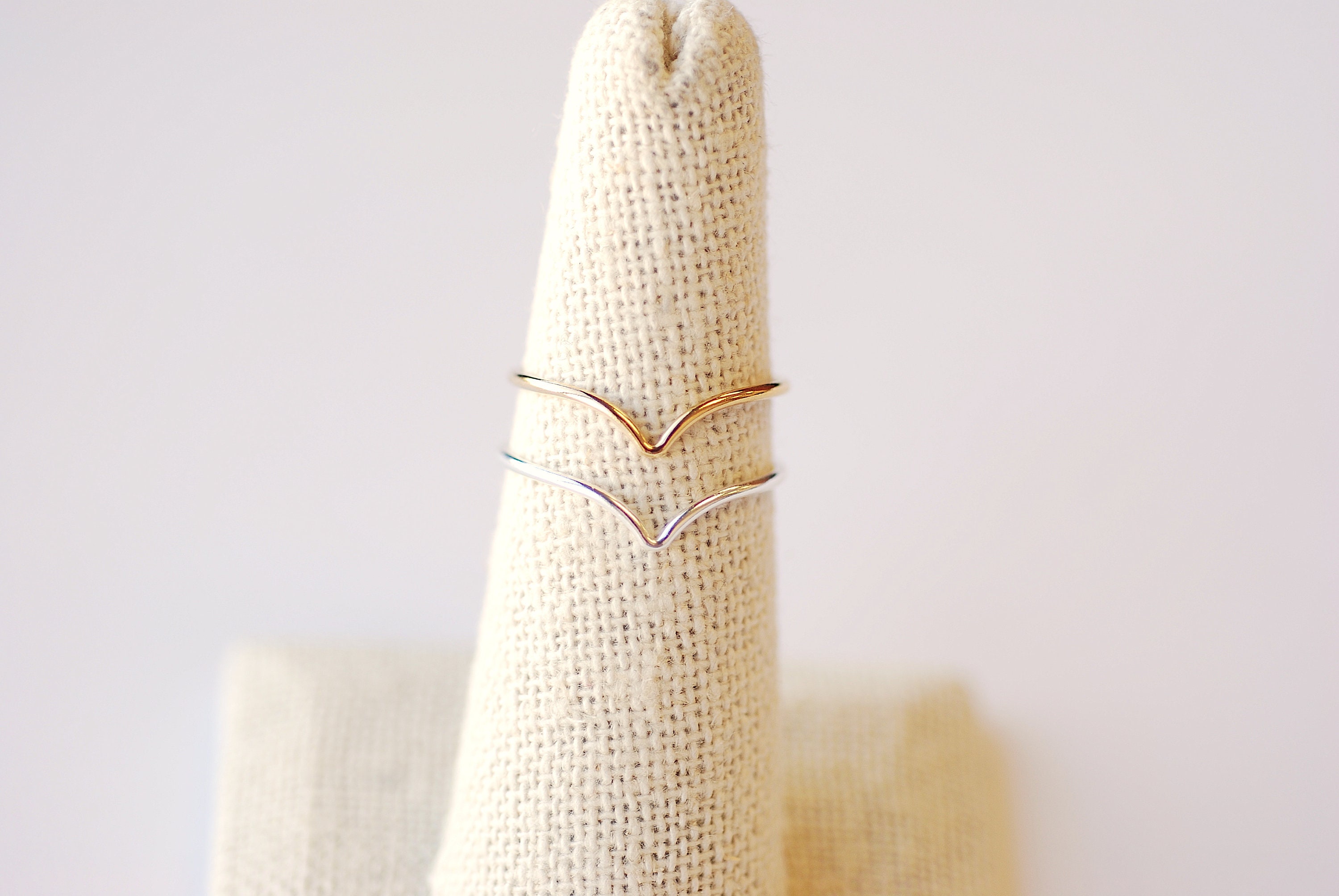 Thin Chevron Stacking Ring 14k Gold Filled Sterling Silver | Etsy