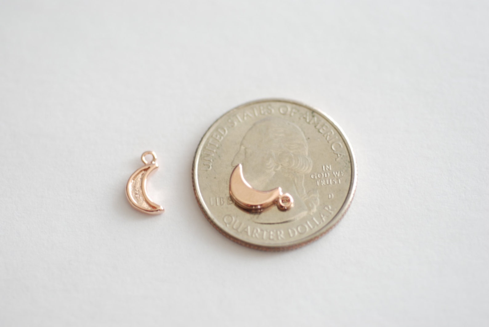Vermeil Rose Gold Crescent Moon Charms, 18k Gold Over Sterling Silver ...