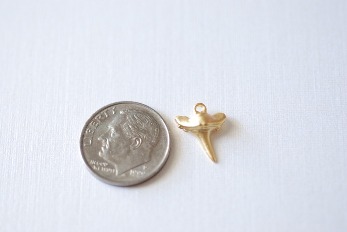 Matte Vermeil Gold Shark Tooth 18k Gold Plated Over Sterling - Etsy