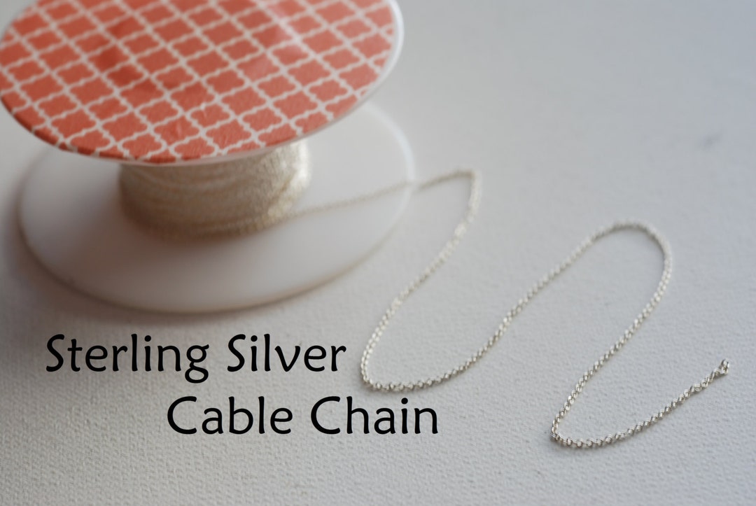 6 Ft Sterling Silver Cable Chain, 1.15mm Sterling Silver Chain, Silver ...