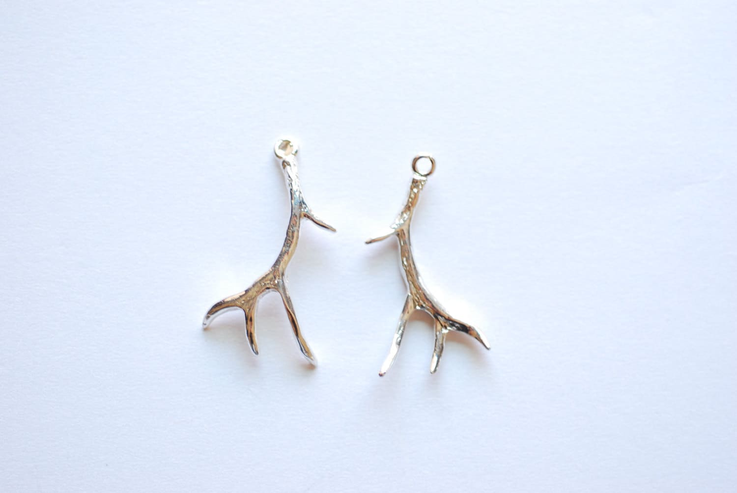 Sterling Silver Deer Antler Charm Pendant 925 Sterling Silver - Etsy