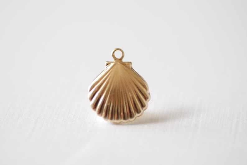 14k Gold Filled SHELL Pendant Charm,gold Filled Sea Shell Seashell ...