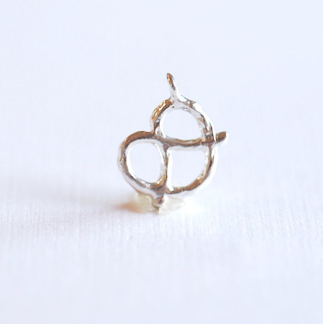 Sterling Silver Pretzel Charm- 925 Sterling Silver Twisted Pretzel ...