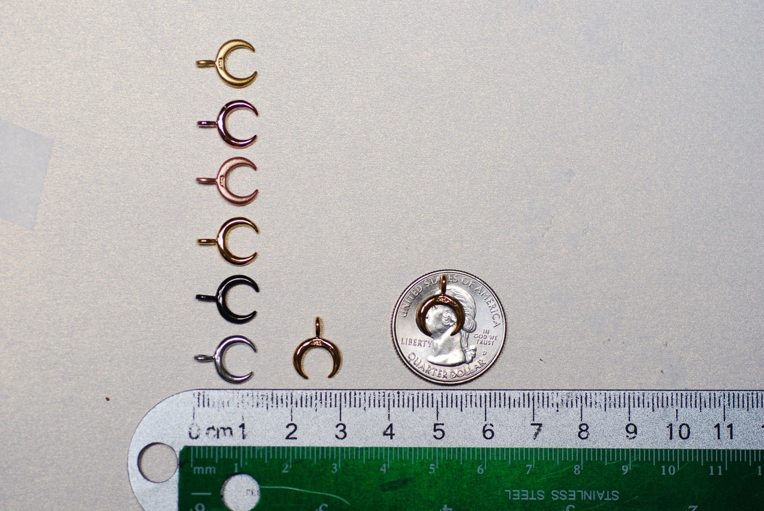 2pcs Matte Pink Rose Gold Crescent Moon Charm Small Crescent - Etsy