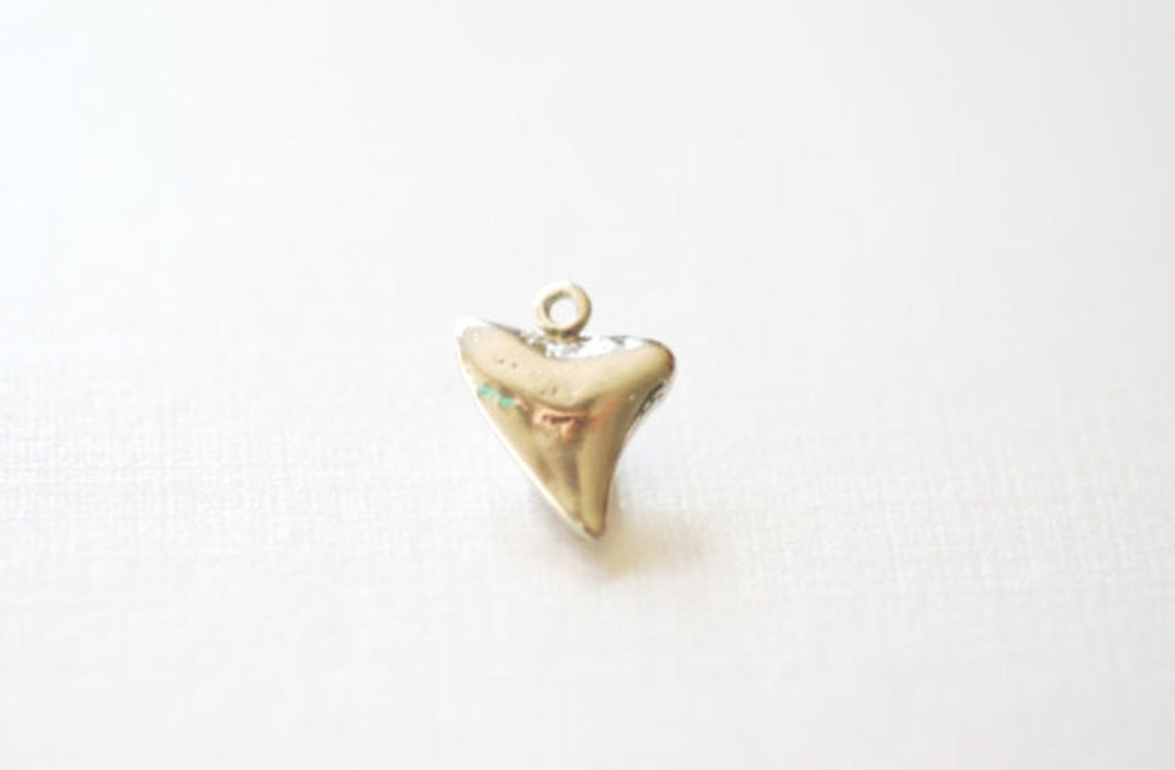 Sterling Silver Shark Tooth - 925 Silver, Animal Tooth Charm, Gold or ...