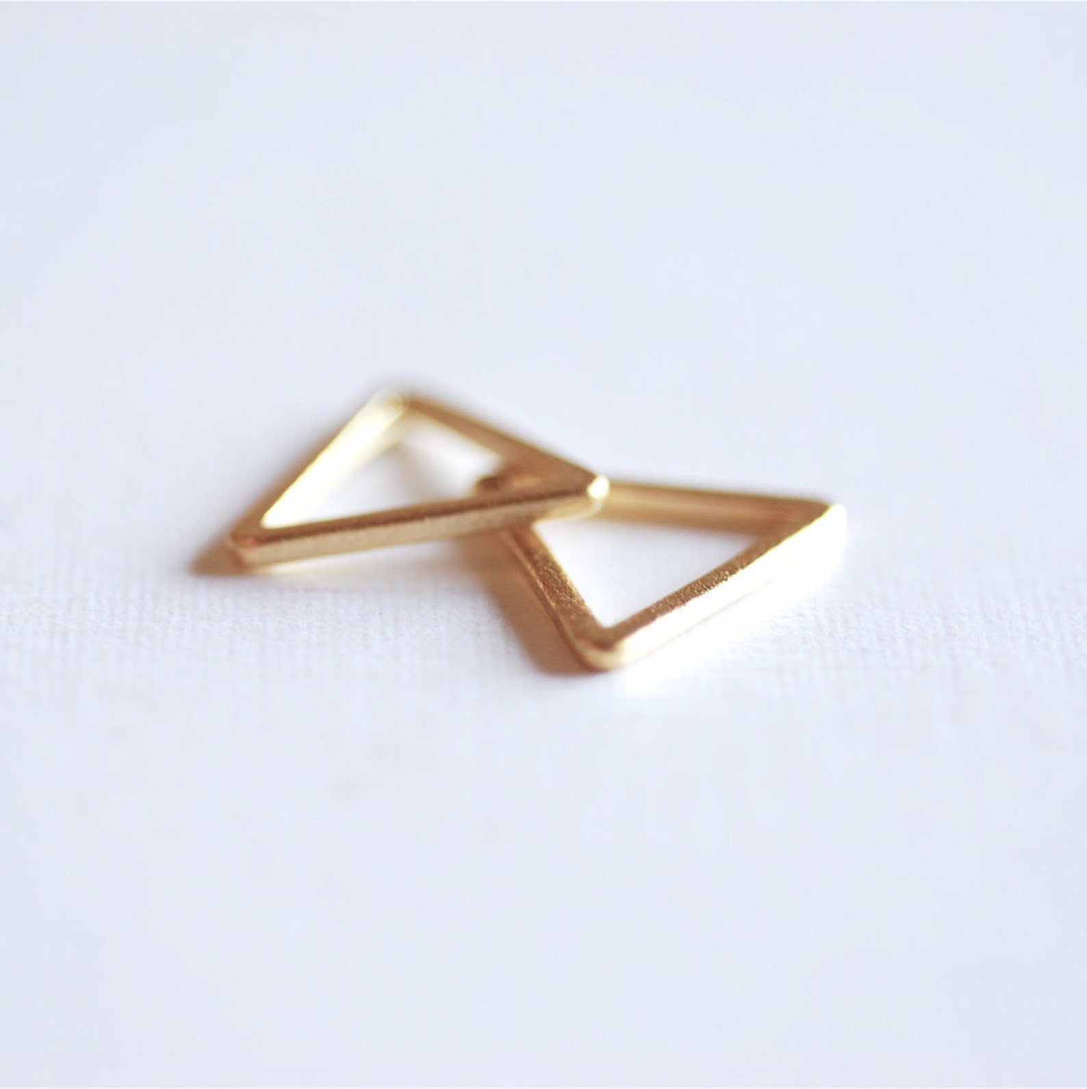 Matte Vermeil Gold Open Triangle Connector Charm- 18k Gold Over ...