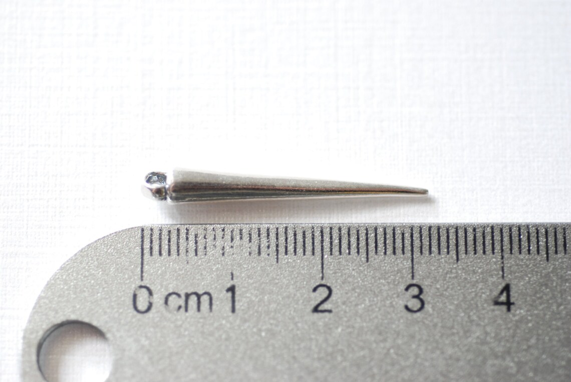 Sterling Silver Spike Charm, Pointy Spike Charm, Silver Pendulum, Spike ...