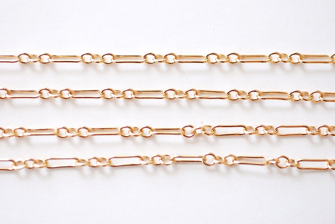 2mm Width Long and Short Gold Filled or Sterling Silver Chain L ...