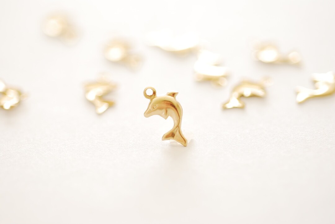 Wholesale 14k Gold Filled Dolphin Charm L Gold Filled Sea Marine Life ...