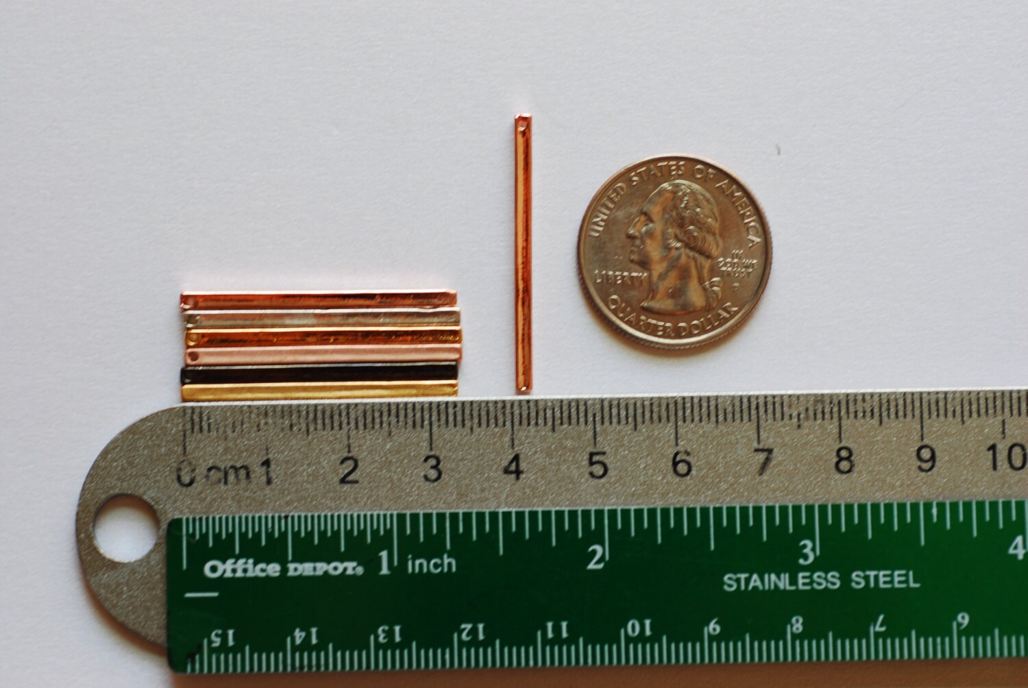 Shiny Vermeil Gold Rectangle Bar Drop 18k Gold Plated Over | Etsy