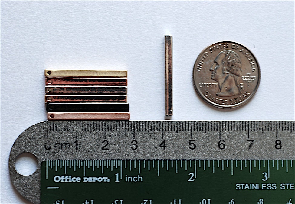 Shiny Vermeil Gold Rectangle Bar Drop 18k Gold Plated Over | Etsy