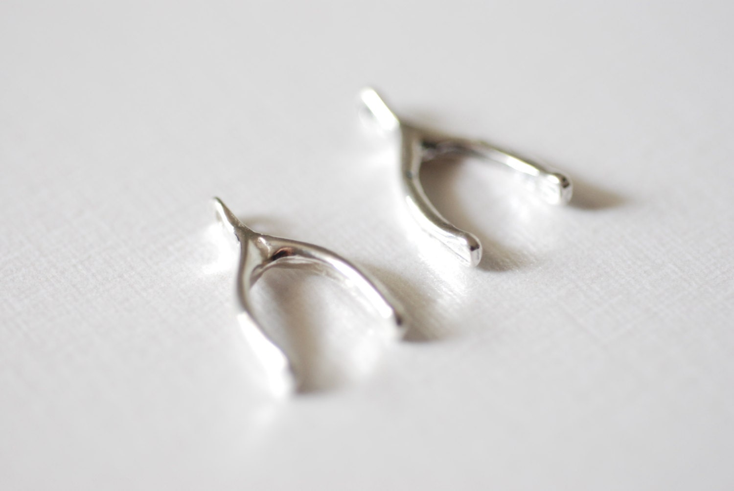 2pcs Sterling Silver Wishbone Charm, Sterling Silver Wishbone Pendant ...