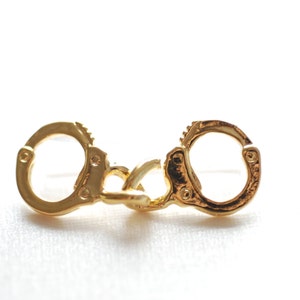 Shiny Vermeil Gold Handcuff Charm- 18k Gold Plated Over Sterling Silver ...