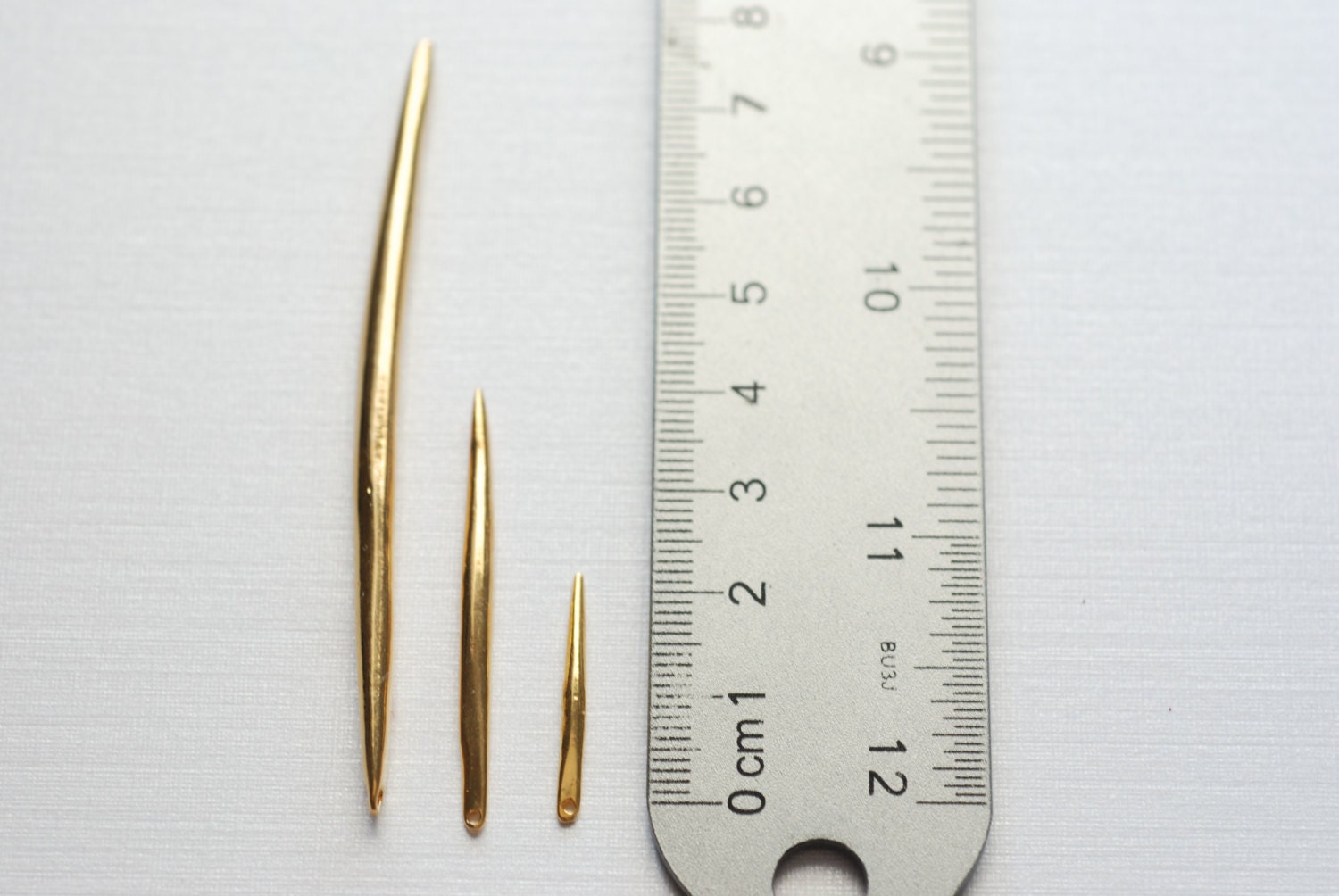 Vermeil Gold Long Skinny Thin Needle Vermeil Extra Long Spike | Etsy