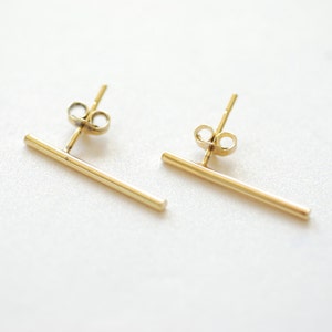 Gold Bar Earrings, Line Earrings, Stick Earrings, Bar Stud Earrings ...