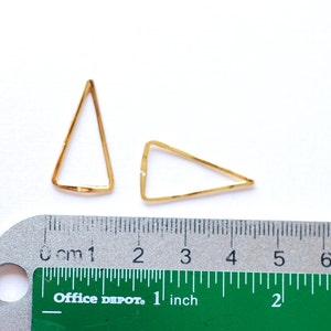 Shiny Vermeil Gold Open Triangle Connector Charm- 18k Gold Plated Over ...
