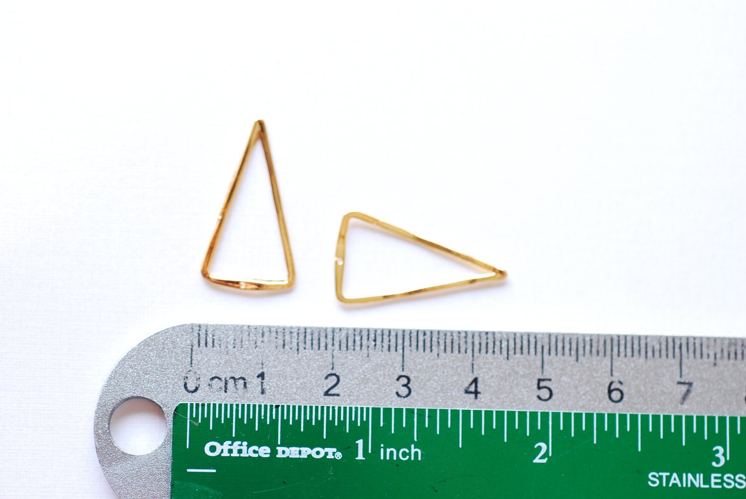 Shiny Vermeil Gold Open Triangle Connector Charm- 18k Gold Plated Over ...