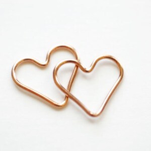 14k Rose Gold Filled Open Wire Heart, Heart Connector Link Spacer ...