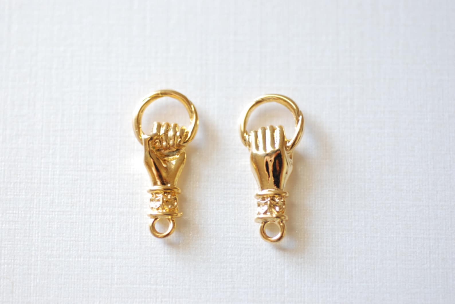 Shiny Vermeil Gold Hand Connector 18k Gold Plated Over - Etsy